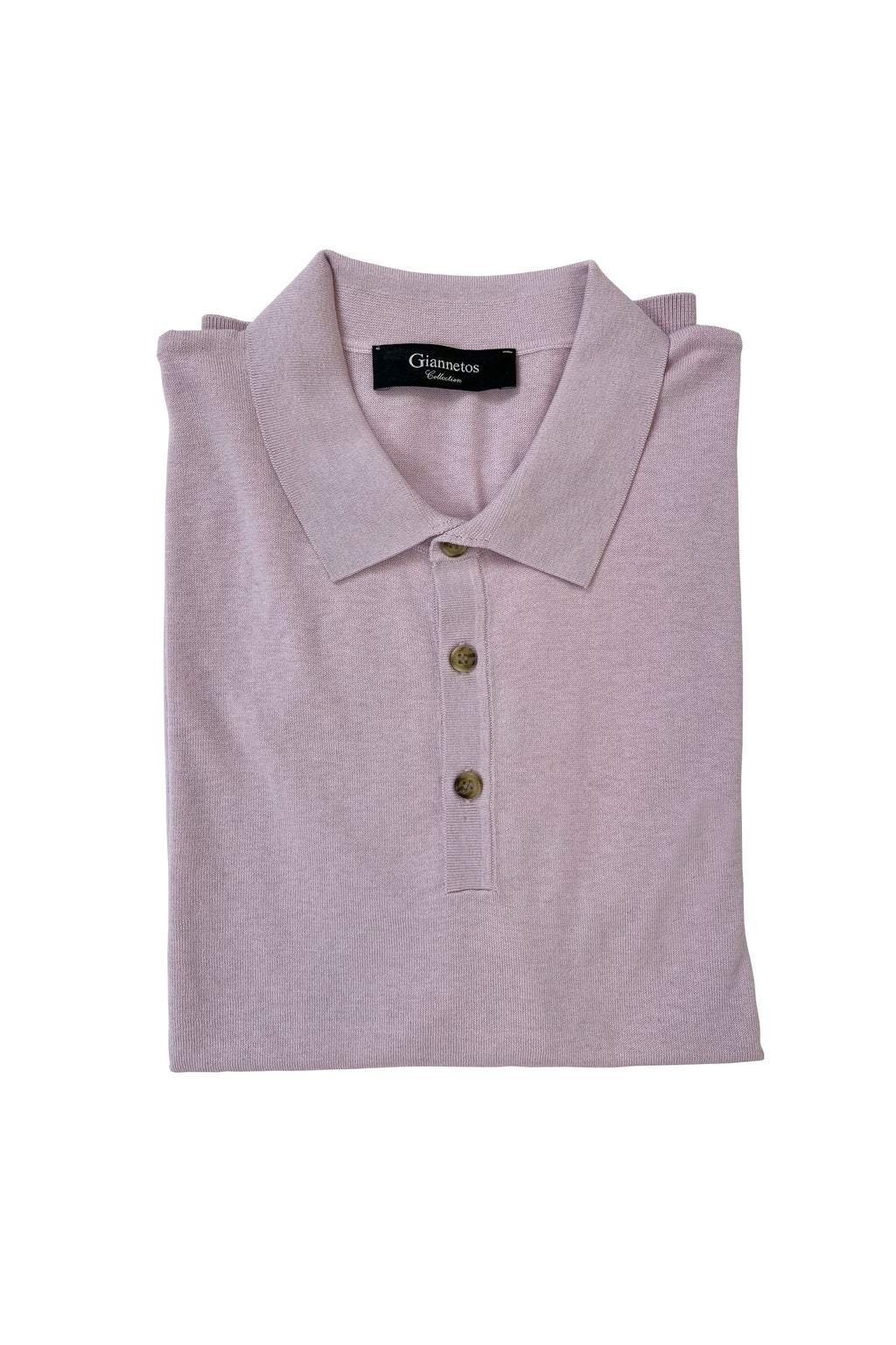 Lilac silk/cotton Polo shirt – Giannetos